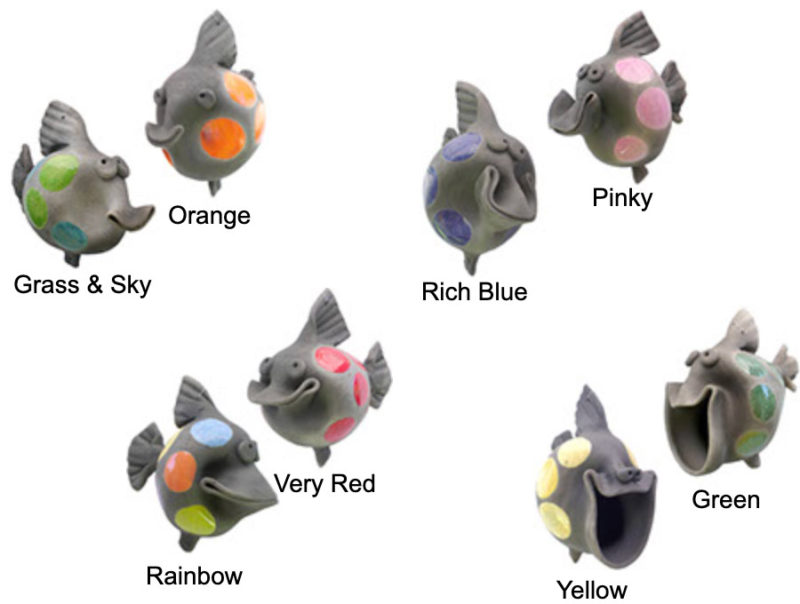 Raku Fish Color Selections - Raku Pottery | Ceramic Happy Fish
